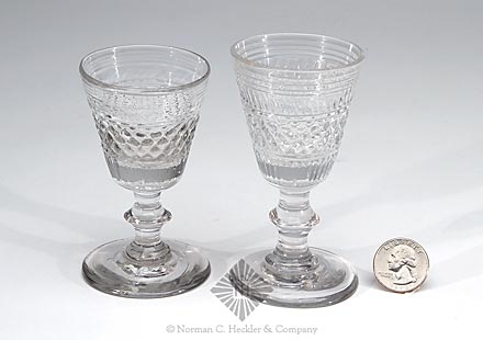 Lot 79: Pair Of Blown Three Mold Wine Glasses, GII-19, McK plate 106, #6