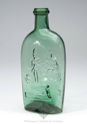 Soldier And "Balt. Md." - Dancer And "Chapman" Pictorial Flask, GXIII-11