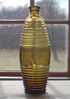 "Lancaster / Glass Works / Lancaster NY" Base Embossed Figural Whiskey ...