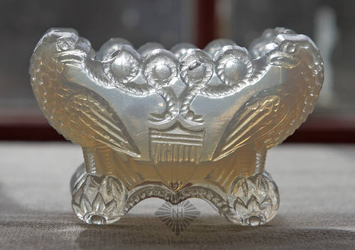 Pressed Glass Eagle And Shield Salt Cellar, B/K #1453 and Neal EE3a