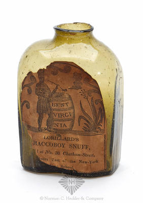 "Lorillard's / Maccoboy Snuff" Label Only Snuff Bottle, Similar in form ...