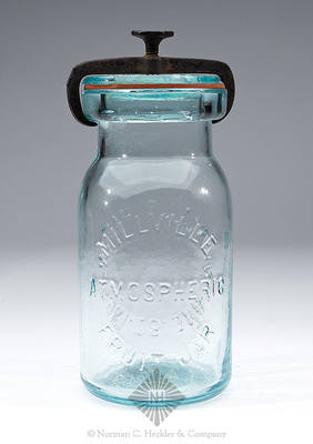 "Millville / Atmospheric / Fruit Jar" - "Whitall's Patent / June 18th ...