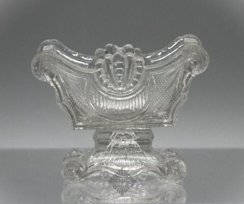 Shell Pedestal Pressed Glass Salt